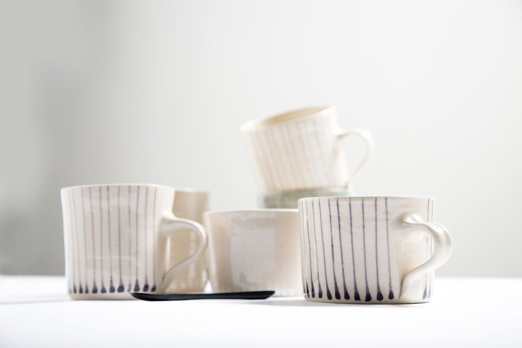 Wonki Ware Large Straight Mug Vertical Lined - Blue – Wonki Ware UK