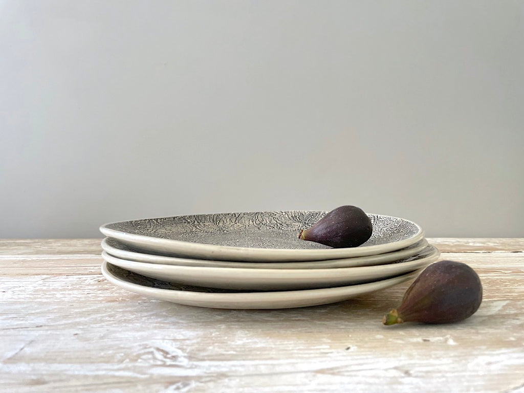 Wonki Ware Dinner Plates 28cm - Patterned Charcoal - Set of 4 – Wonki ...