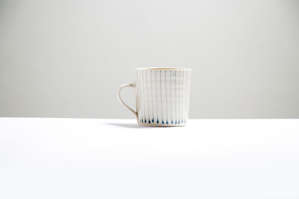 Wonki Ware Large Straight Mug Vertical Lined - Blue – Wonki Ware UK