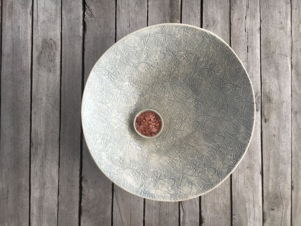 Wonki Ware Large Salad Bowl - Duck Egg Patterned – Wonki Ware UK